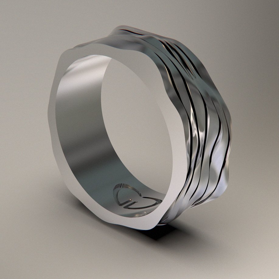 WAVE MOVEMENT - Argentium Silver - Ring » Innesa Perfumes